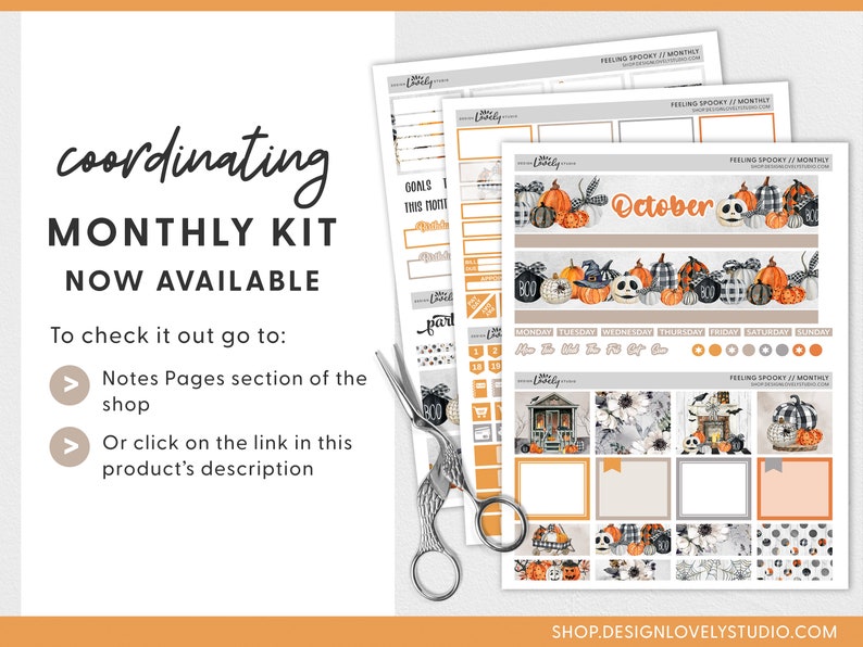 October Notes Page Kit Printable Planner Stickers Monthly - Etsy