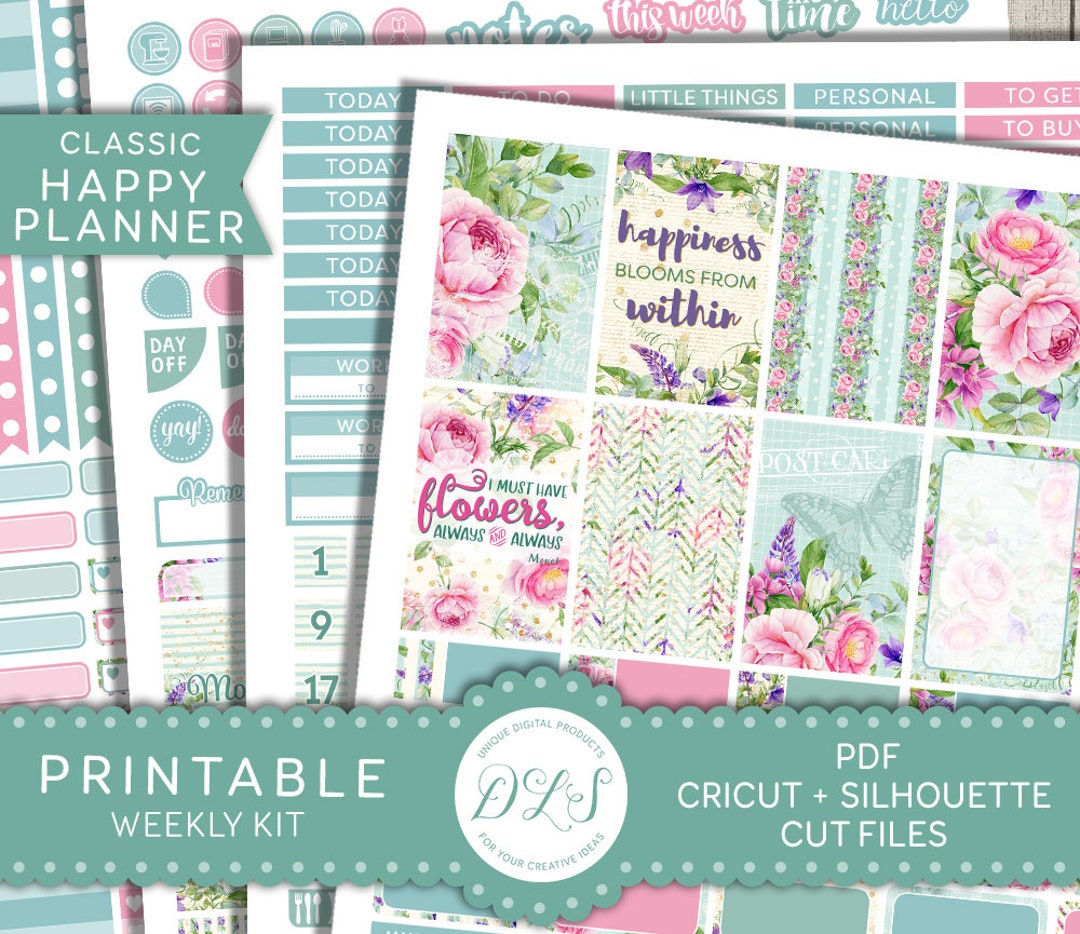 Printable Happy Planner Weekly Kit, Spring Planner Printables, Happy ...