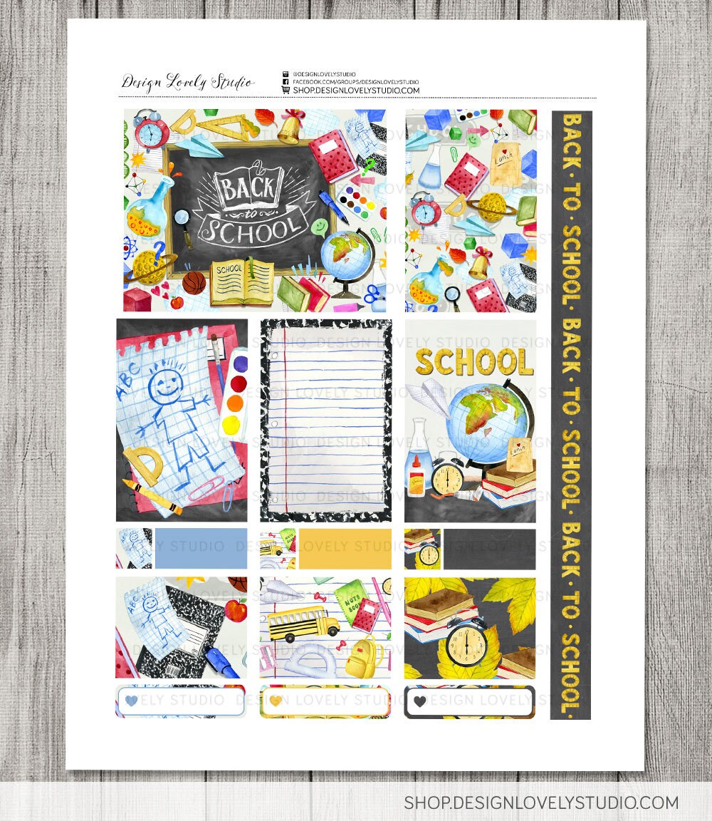 Printable BACK TO SCHOOL Planner Stickers Big Happy Planner | Etsy
