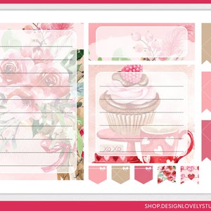 February Notes Page Kit, Printable Planner Stickers, Monthly Sticker ...