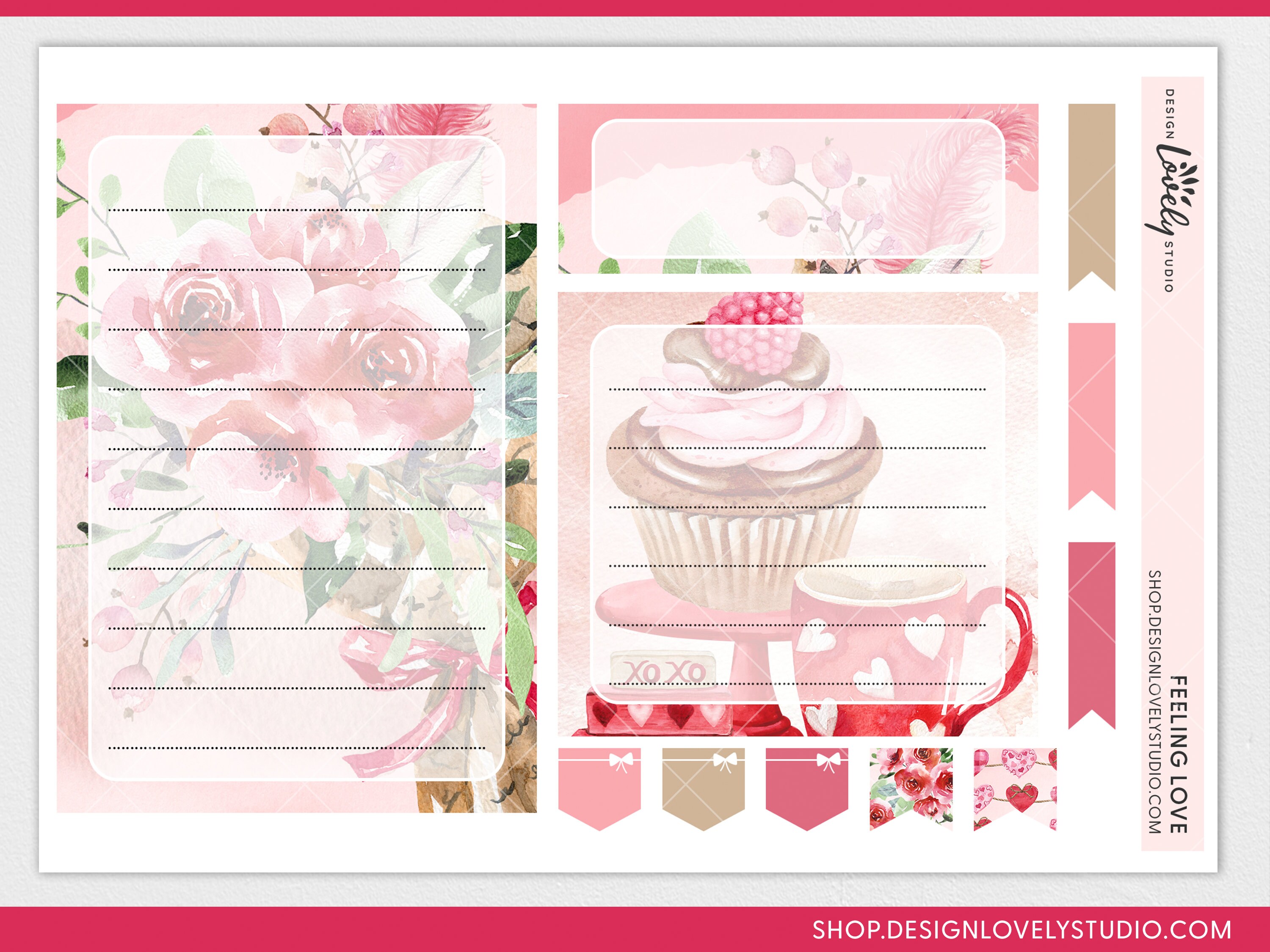 February Notes Page Kit Printable Planner Stickers Monthly - Etsy