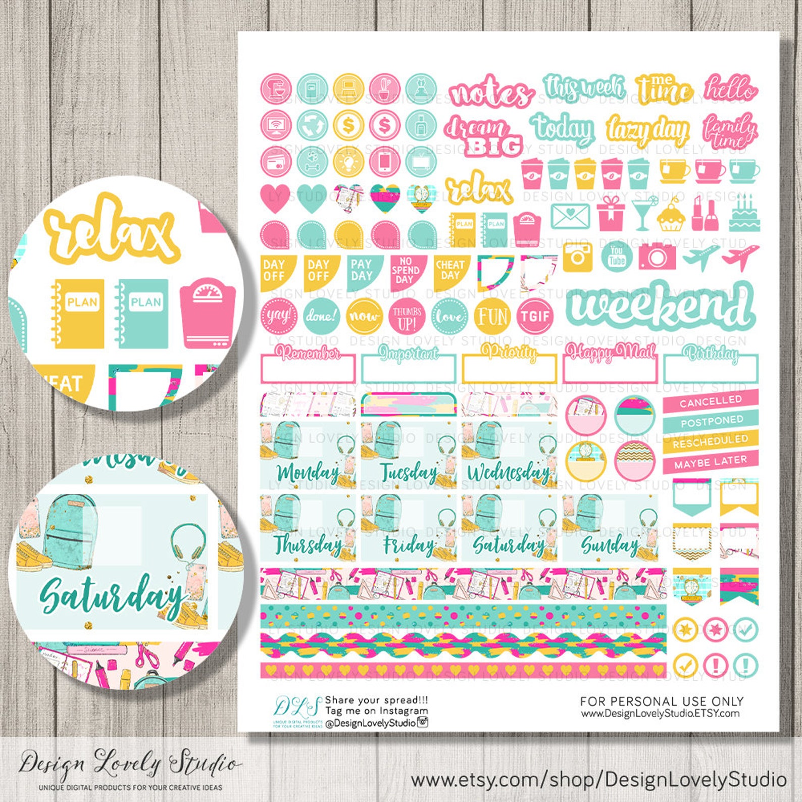 Printable BACK TO SCHOOL Planner Stickers Happy Planner Back | Etsy