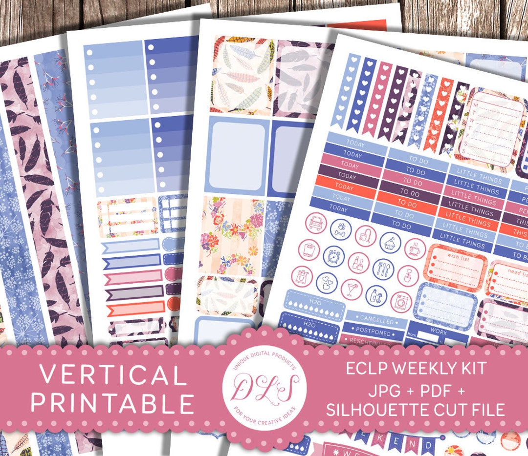 Printable Planner Stickers for VERTICAL Erin Condren, Summer Stickers ...
