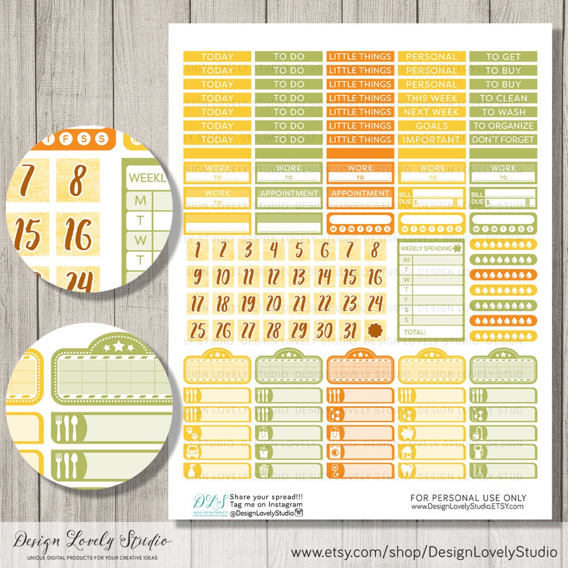 Happy Planner PRINTABLE Weekly Kit Honey Bee Planner | Etsy