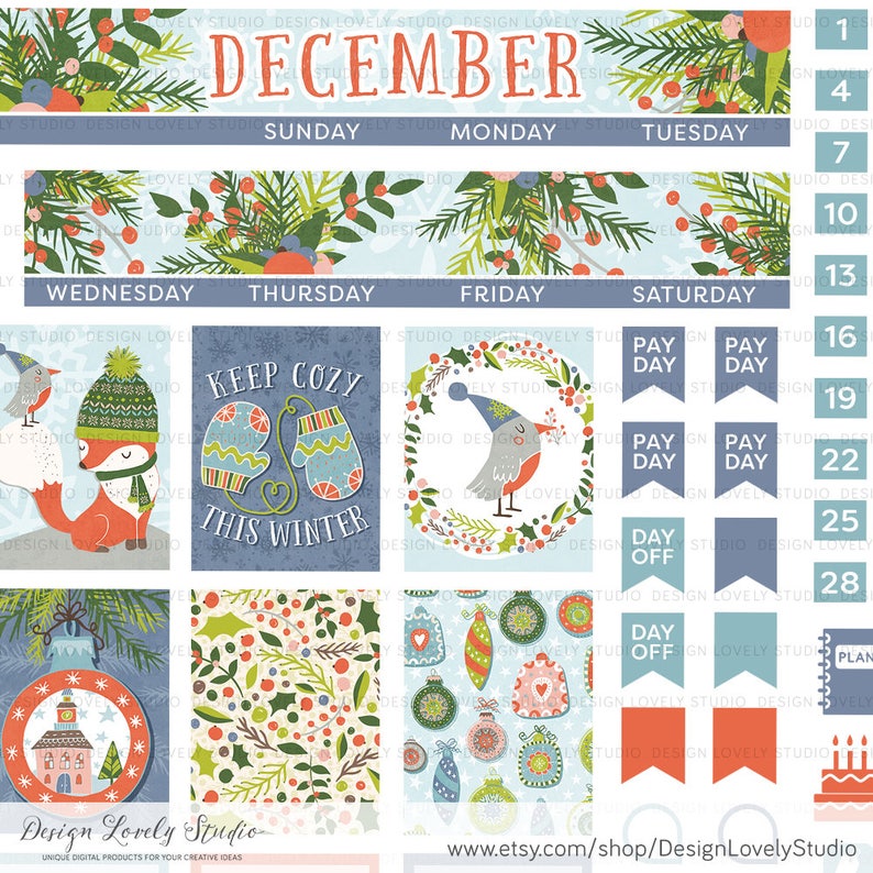 December Mini Happy Planner Stickers Mini Happy Planner - Etsy