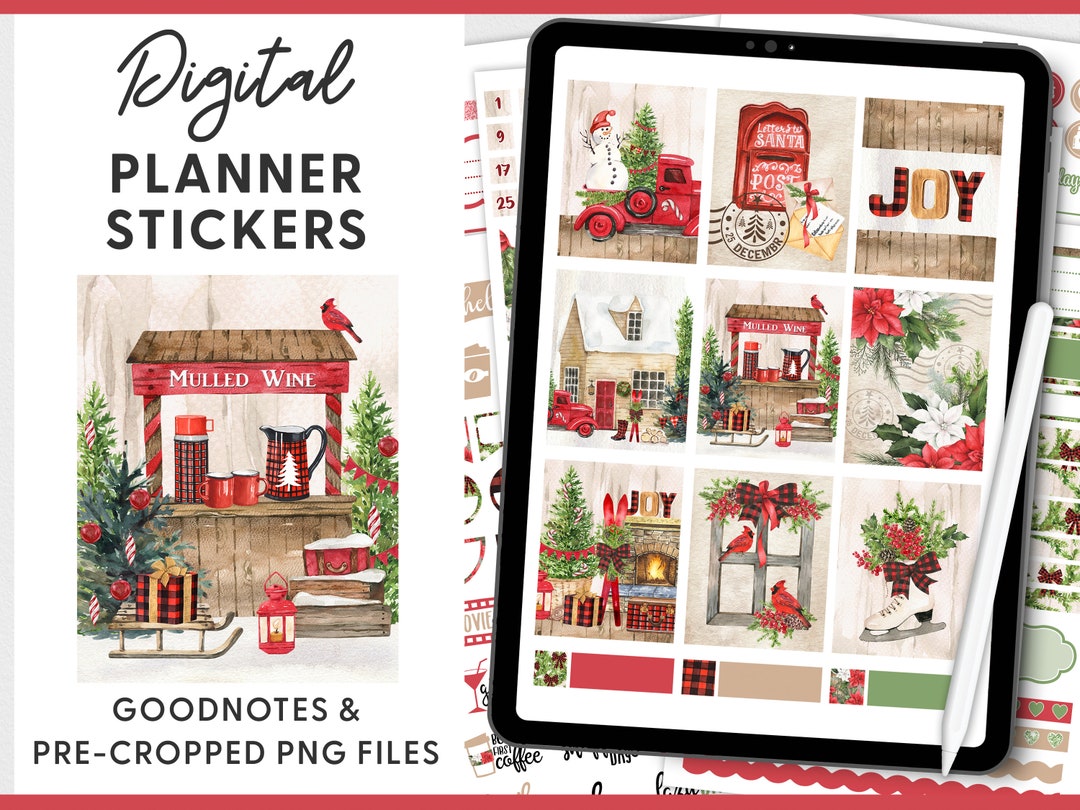 Goodnotes Christmas Stickers, Christmas Digital Stickers, December ...
