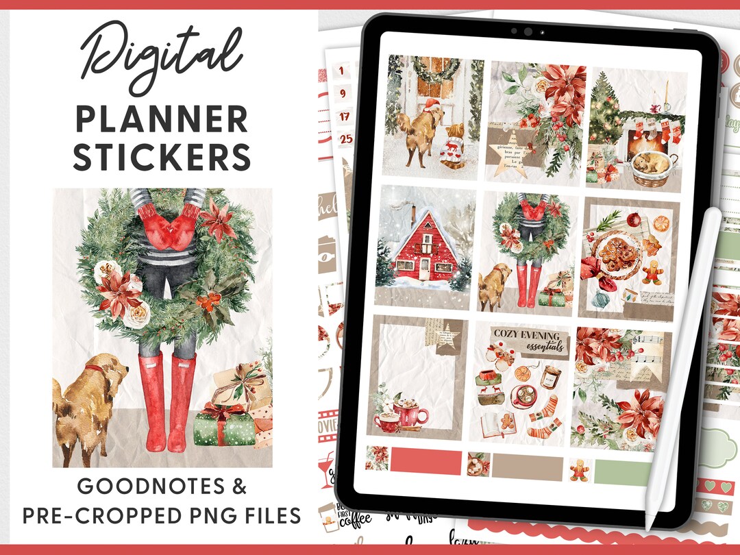December Digital Planner Stickers, Christmas Digital Stickers ...