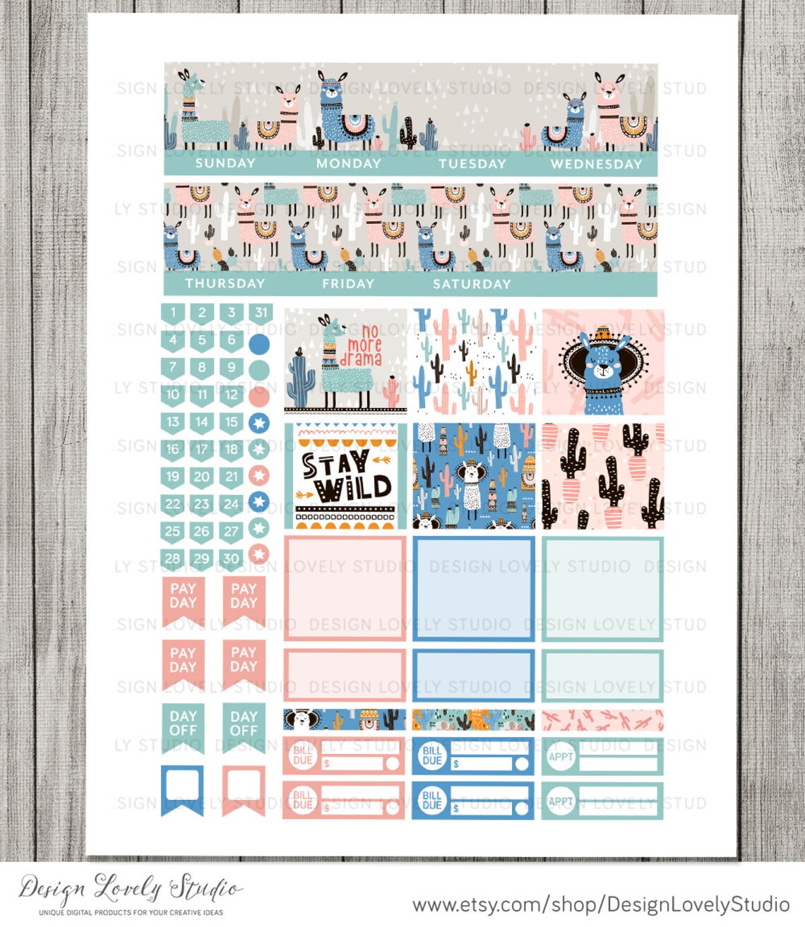 Printable Monthly Stickers ECLP Monthly Printable EC Monthly | Etsy