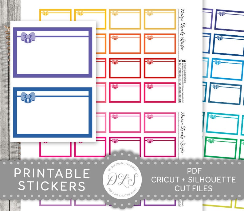 Printable Bow Half Boxes Multicolor Half Boxes Printable - Etsy