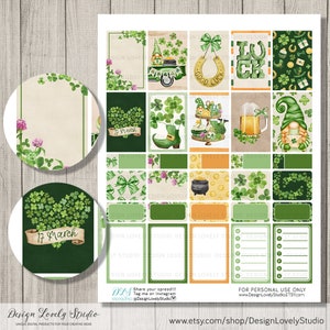 St Patrick's Day Planner Stickers Printable, March Planner Stickers ...