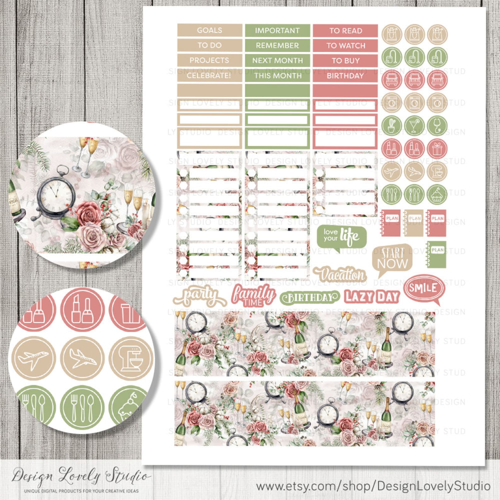 Printable JANUARY Planner Stickers Kit Happy Planner January - Etsy
