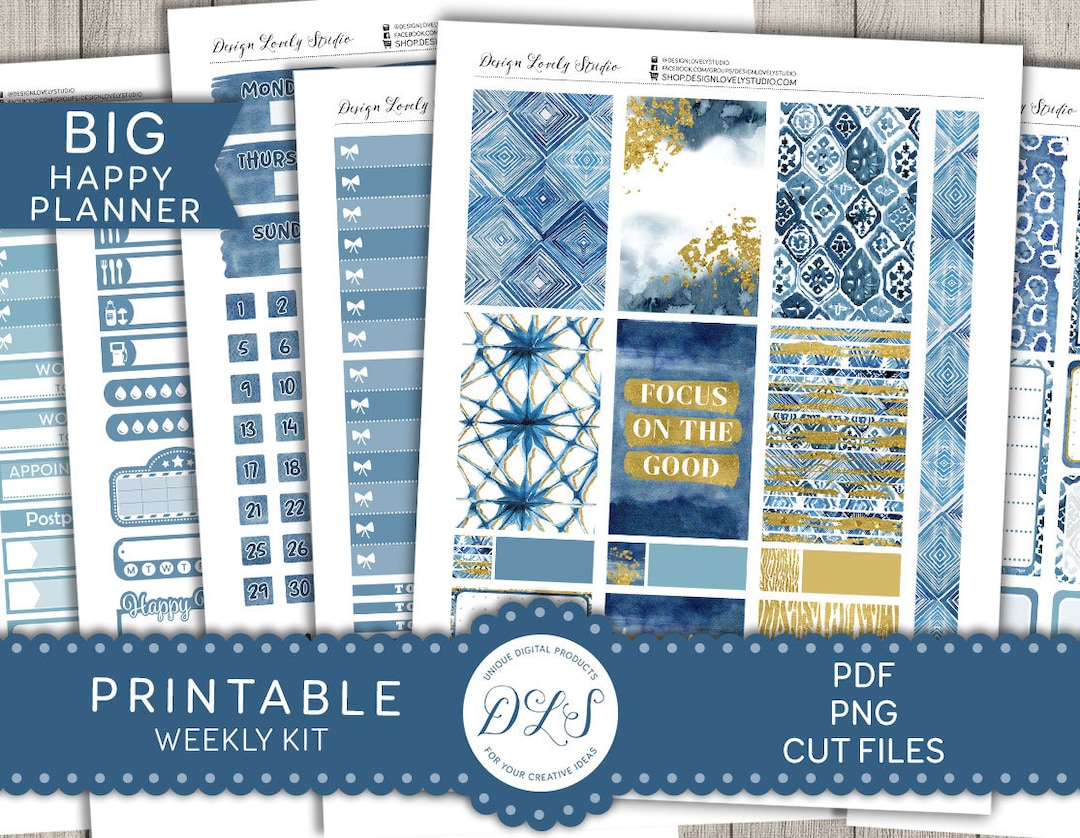Big Happy Planner Printable Stickers, Weekly Planner Stickers Kit ...