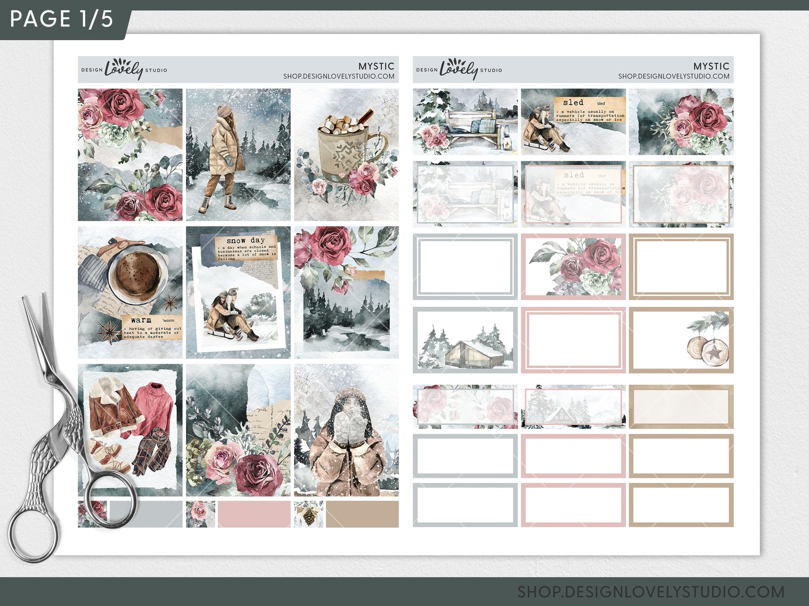 Winter Planner Stickers, Printable Planner Stickers, December Stickers ...