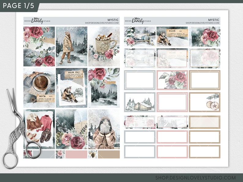 Winter Planner Stickers, Printable Planner Stickers, December Stickers ...