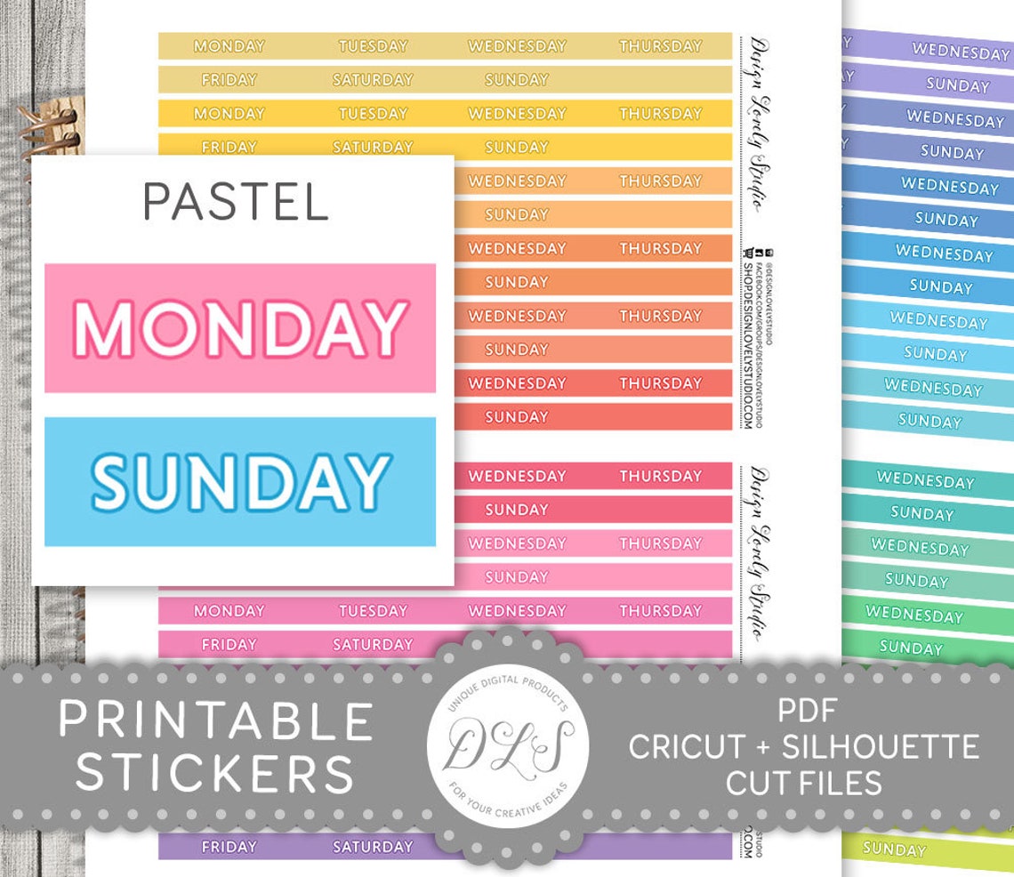 Monday Sunday Planner Stickers Date Cover Stickers Monday to - Etsy