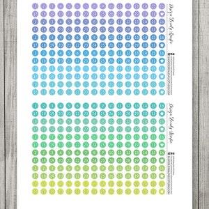 Printable Date Dot Planner Stickers, Pastel Date Dot Stickers, Date ...