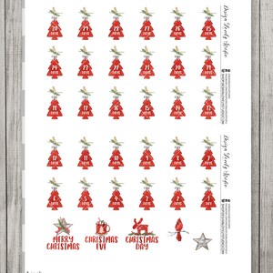CHRISTMAS COUNTDOWN Planner Stickers, Christmas Scrapbook Stickers ...
