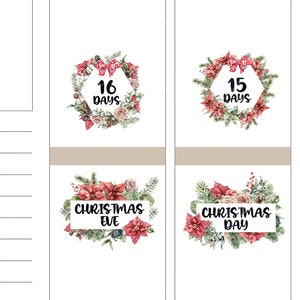 Printable CHRISTMAS COUNTDOWN Planner Stickers, Christmas Scrapbook ...
