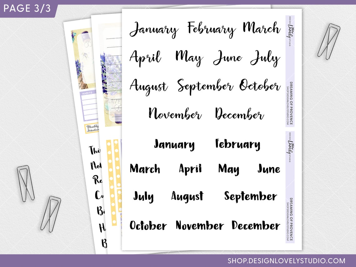 Notes Page Sticker Kit Printable Planner Stickers Monthly - Etsy