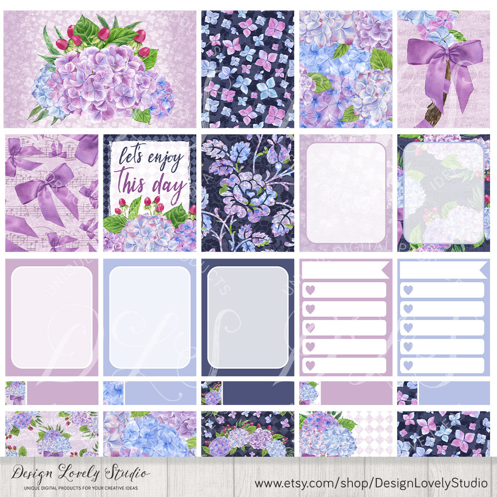 Printable Floral Planner Stickers ECLP Vertical Stickers | Etsy