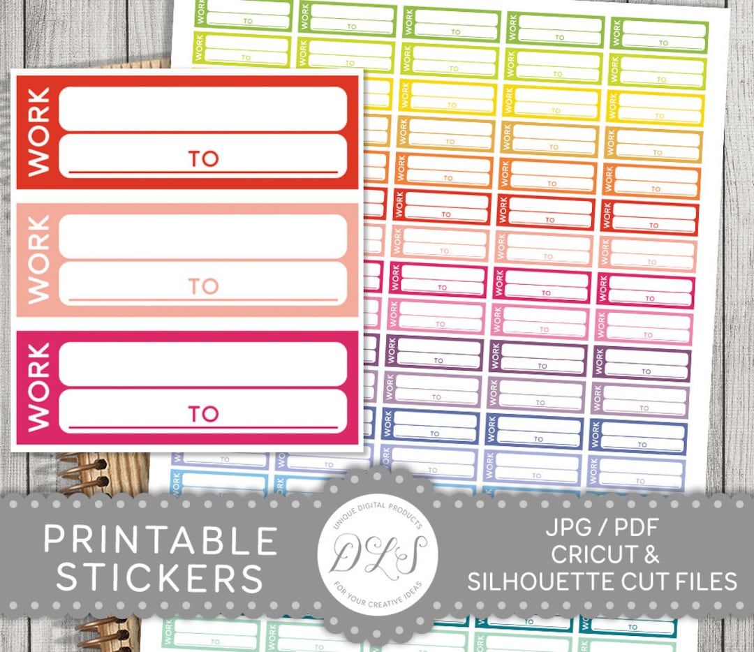 Work Stickers, Work Planner Stickers, Work Schedule Stickers, Work Box ...