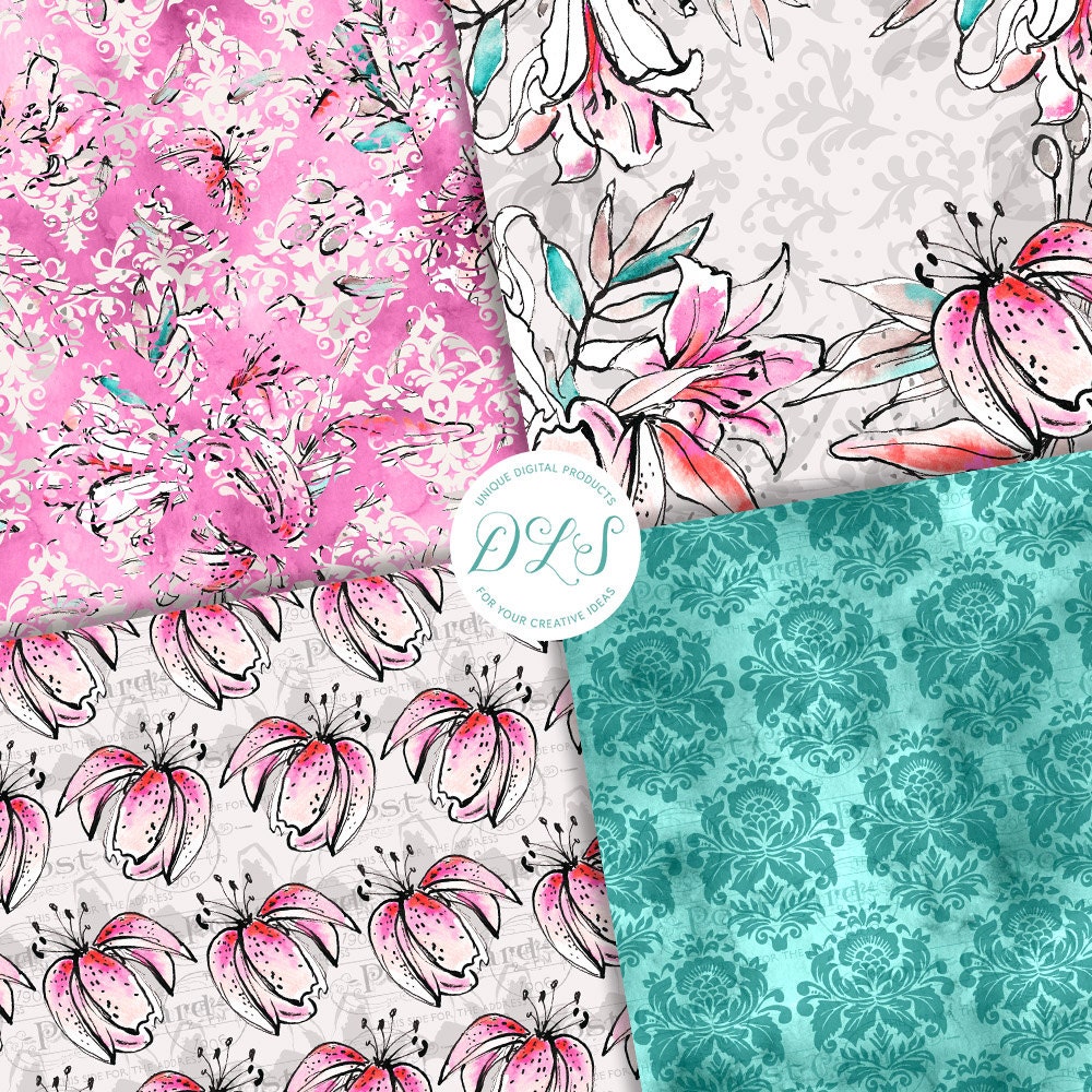 Floral Digital Paper Pack: garden Beauties | Etsy