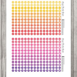 Printable Date Dot Planner Stickers, Date Dot Stickers, Date Cover ...