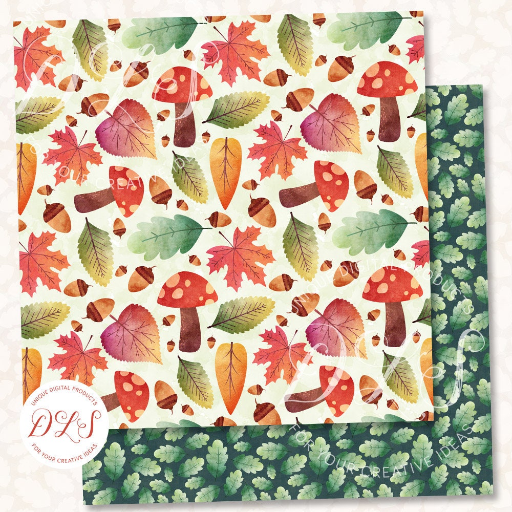 Fall Digital Paper Pack, Woodland Digital Paper, Fox Digital Paper ...