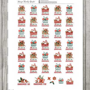 Christmas Countdown Stickers, Holidays Countdown Stickers, Christmas ...