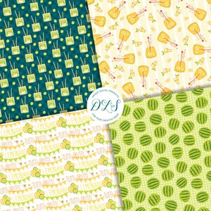 Summer Digital Paper Pack: "tutti Frutti" Tropical Fruits Background ...