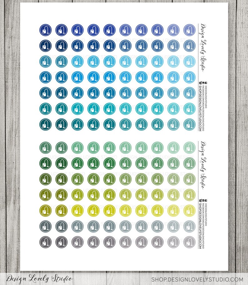 Vacuuming Planner Stickers, Printable Vacuuming Stickers, Vacuuming ...