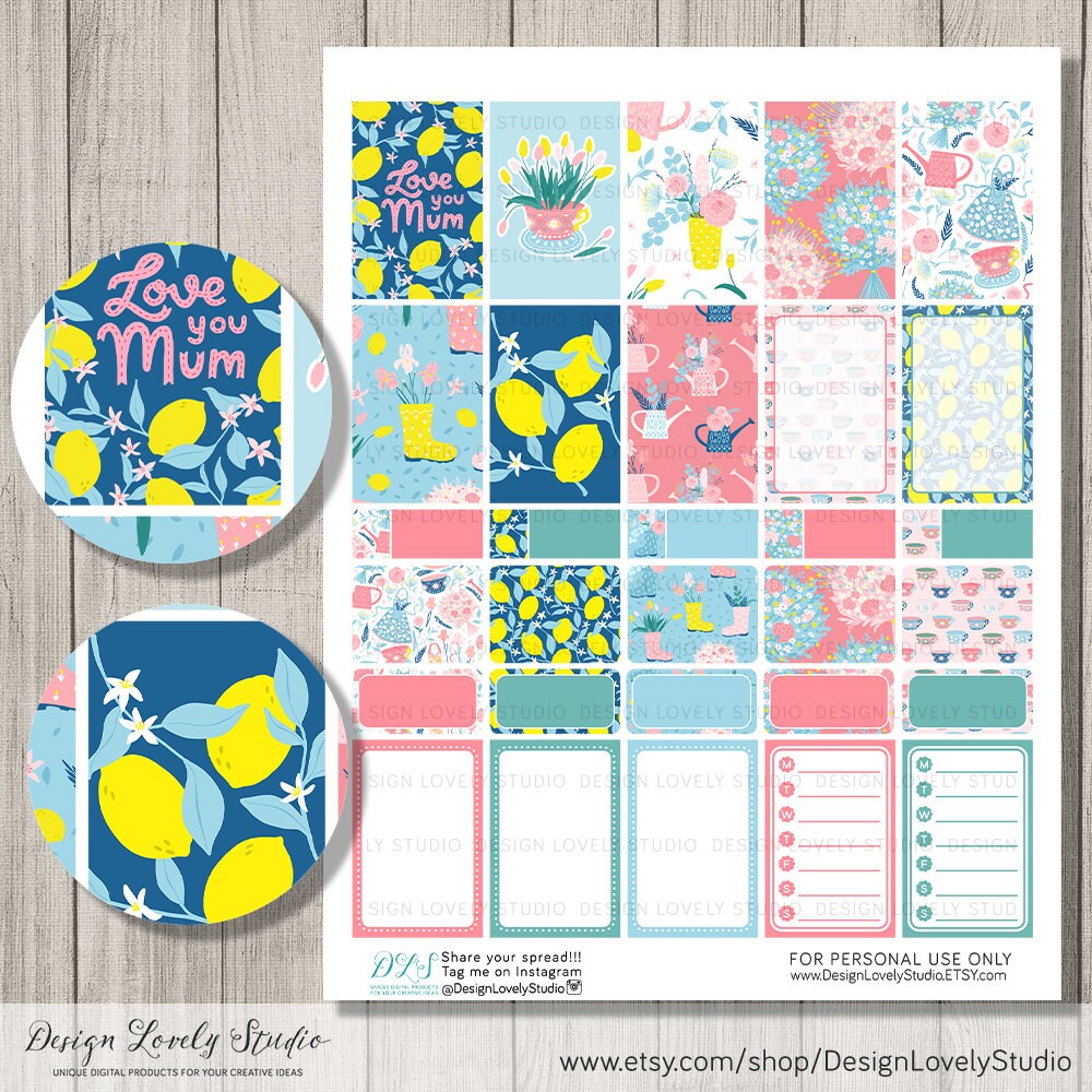 Mothers Day Printable Planner Stickers Happy Planner Classic - Etsy