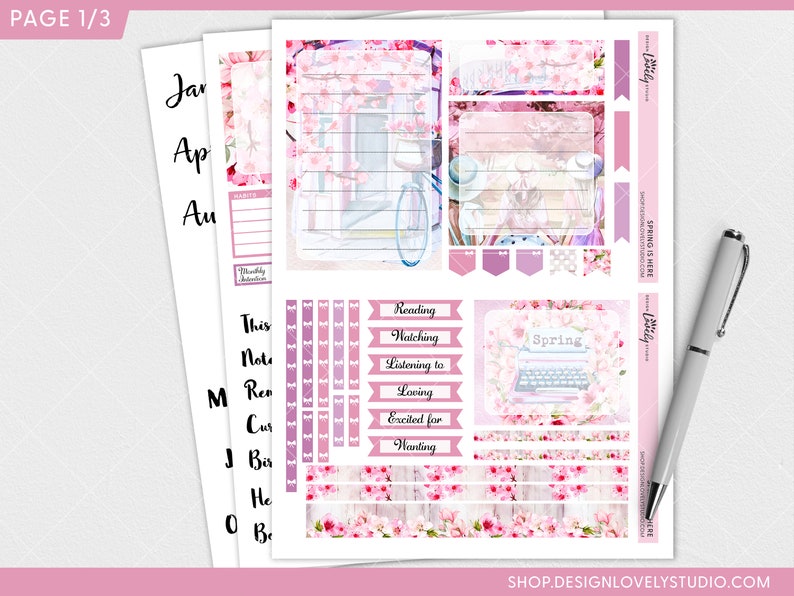May Notes Page Kit Printable Planner Stickers Spring - Etsy