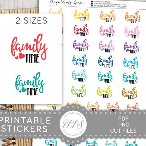 FAMILY TIME Planner Stickers Printable Family Time Panner - Etsy