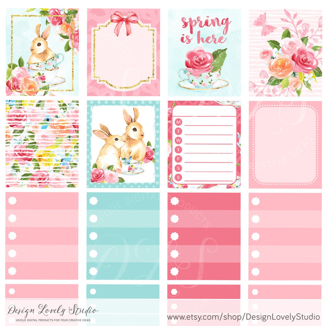 EASTER Planner Stickers Printable Mini Happy Planner Weekly | Etsy