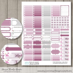 Printable Weekly Stickers Kit, Fits Erin Condren Life Planner, Floral ...