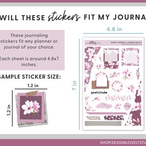 Floral Journaling Stickers, Printable Journaling Sticker Kit, Summer ...
