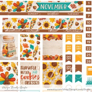 Mini Happy Planner November, November Monthly Printable Kit, Mini Happy ...