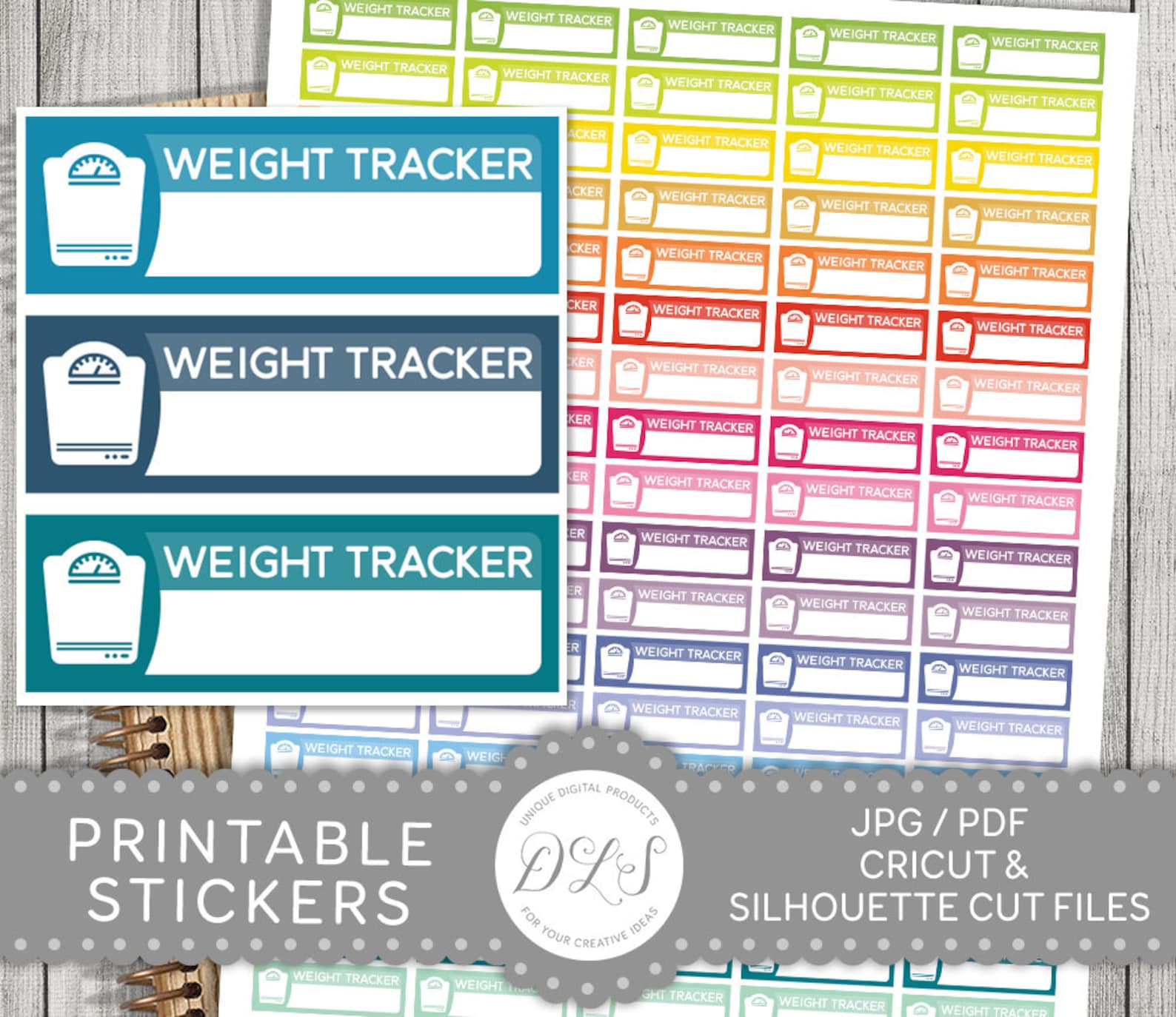 Weight Tracker Stickers Printable Weight Tracker Stickers | Etsy