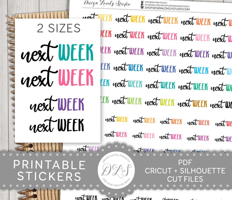 NEXT WEEK Script Headers Stickers, Printable Script Planner Stickers ...