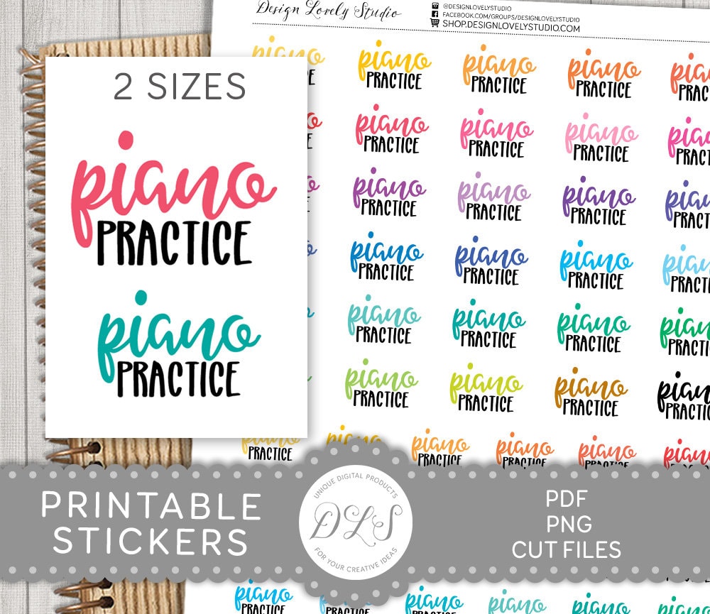 PIANO PRACTICE Planner Stickers Piano Lesson Reminder - Etsy