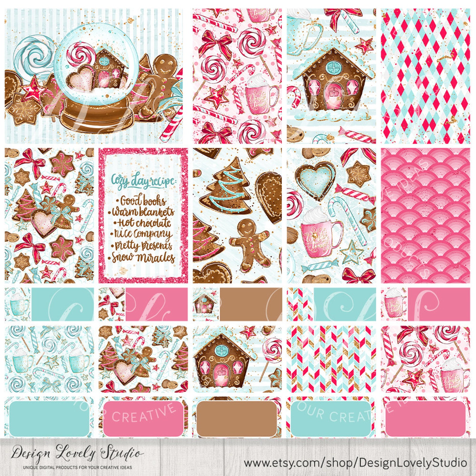 Printable CHRISTMAS Planner Stickers Kit, Happy Planner Christmas ...