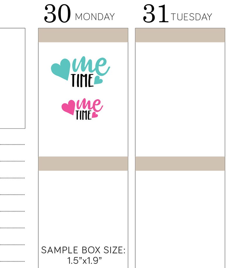 ME TIME Printable Typography Planner Stickers Script Planner - Etsy