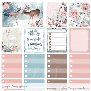 Printable WINTER Planner Stickers, Holiday Planner Stickers, Mini Happy ...