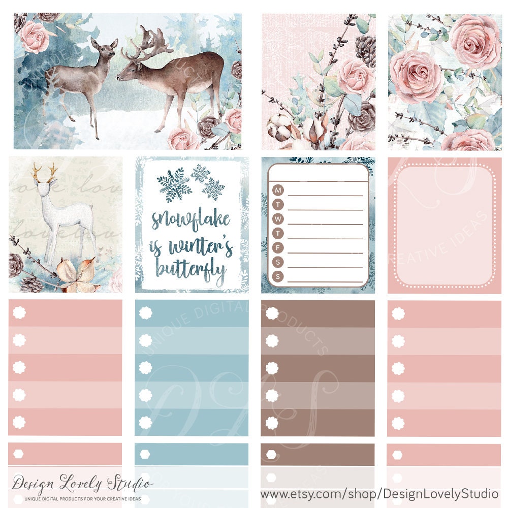 Printable WINTER Planner Stickers Holiday Planner Stickers - Etsy