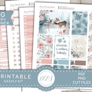 WINTER WONDERLAND Planner Stickers, Printable Big Happy Planner ...