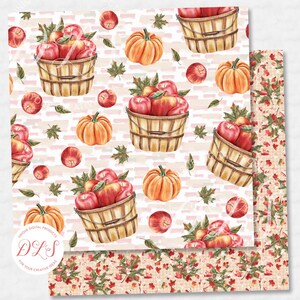 Apple Digital Paper, Fall Digital Background, Thanksgiving Pattern ...