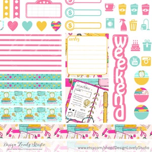 Printable BACK TO SCHOOL Planner Stickers, Mini Happy Planner Stickers ...