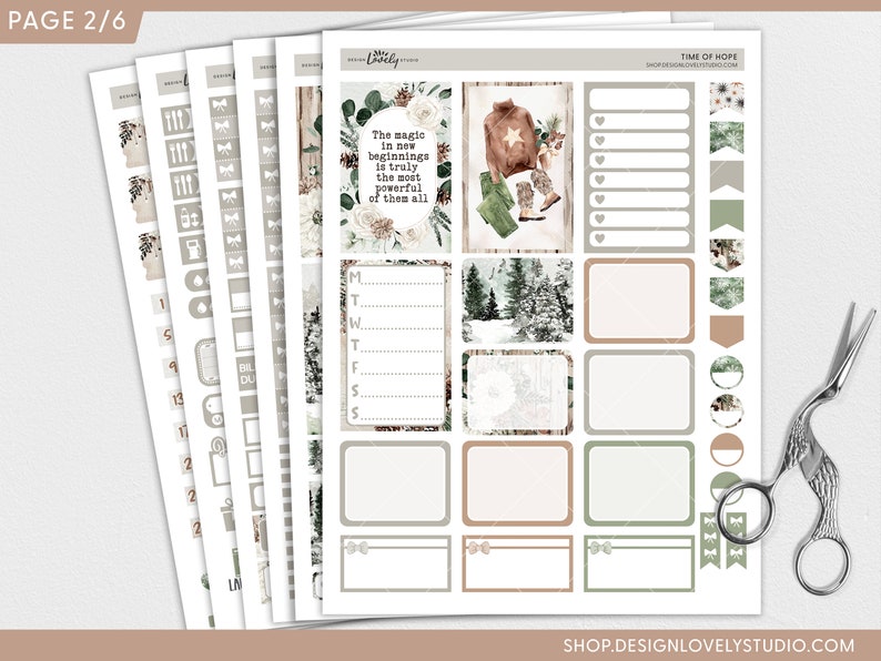 New Year Planner Stickers, Winter Planner Stickers, Big Happy Planner ...