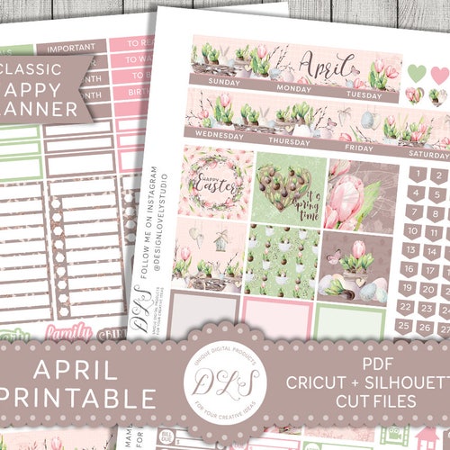 Printable Planner Stickers Easter Kit Dark Skin Toned April - Etsy